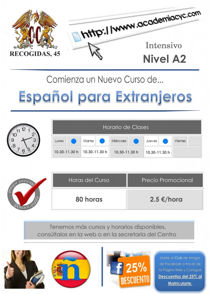 Nuevo “Curso de Español para Extranjeros Nivel A2″ de 80 horas ... Nuevo “Curso de Español para Extranjeros Nivel A2″ de 80 horas ...